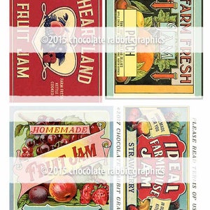 Vintage Style Jam Labels: Printable Country Kitchen Art (digital ...