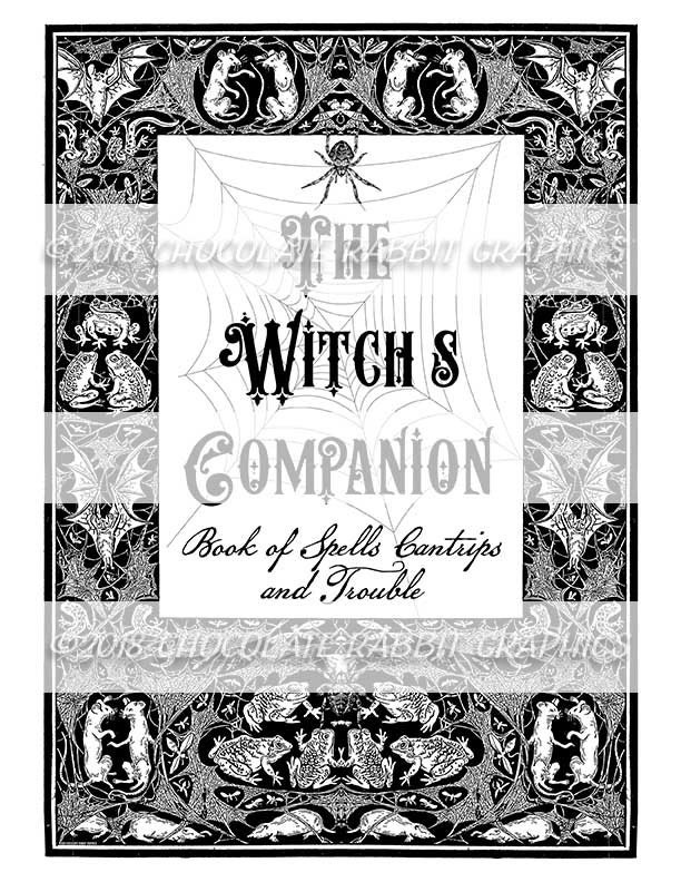 Halloween Witch Companion Spell Book Cover Printable Spell | Etsy