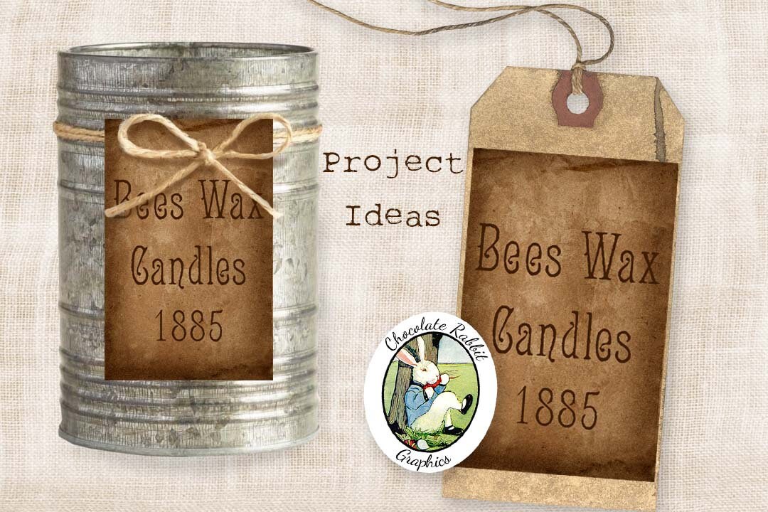 Plain Primitive Pantry Labels, Printable Country Style Tags, Digital ...
