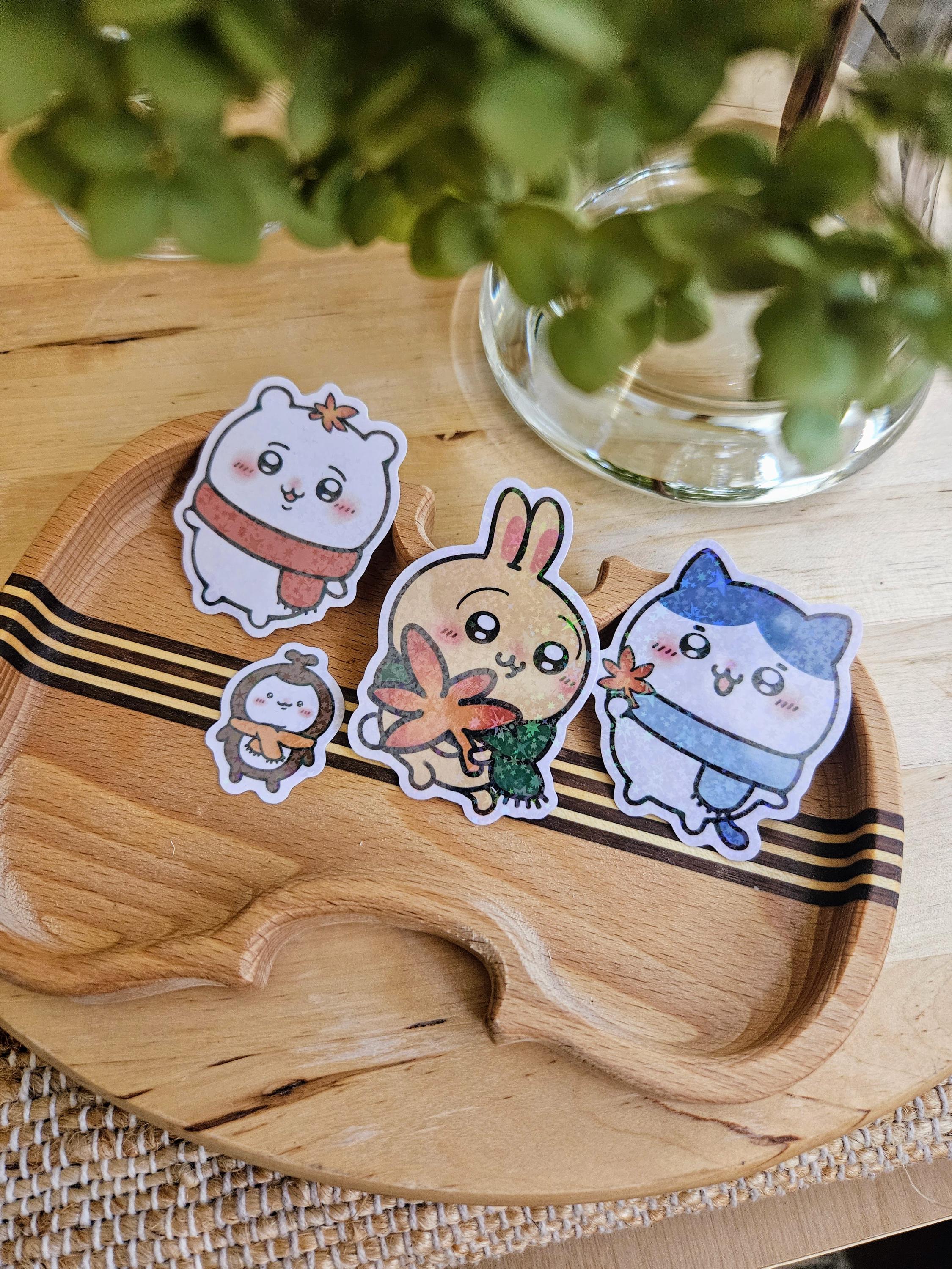 Chiikawa Hachiware Usagi Autumn Holo Stickers With Bonus Chiikabu - Etsy