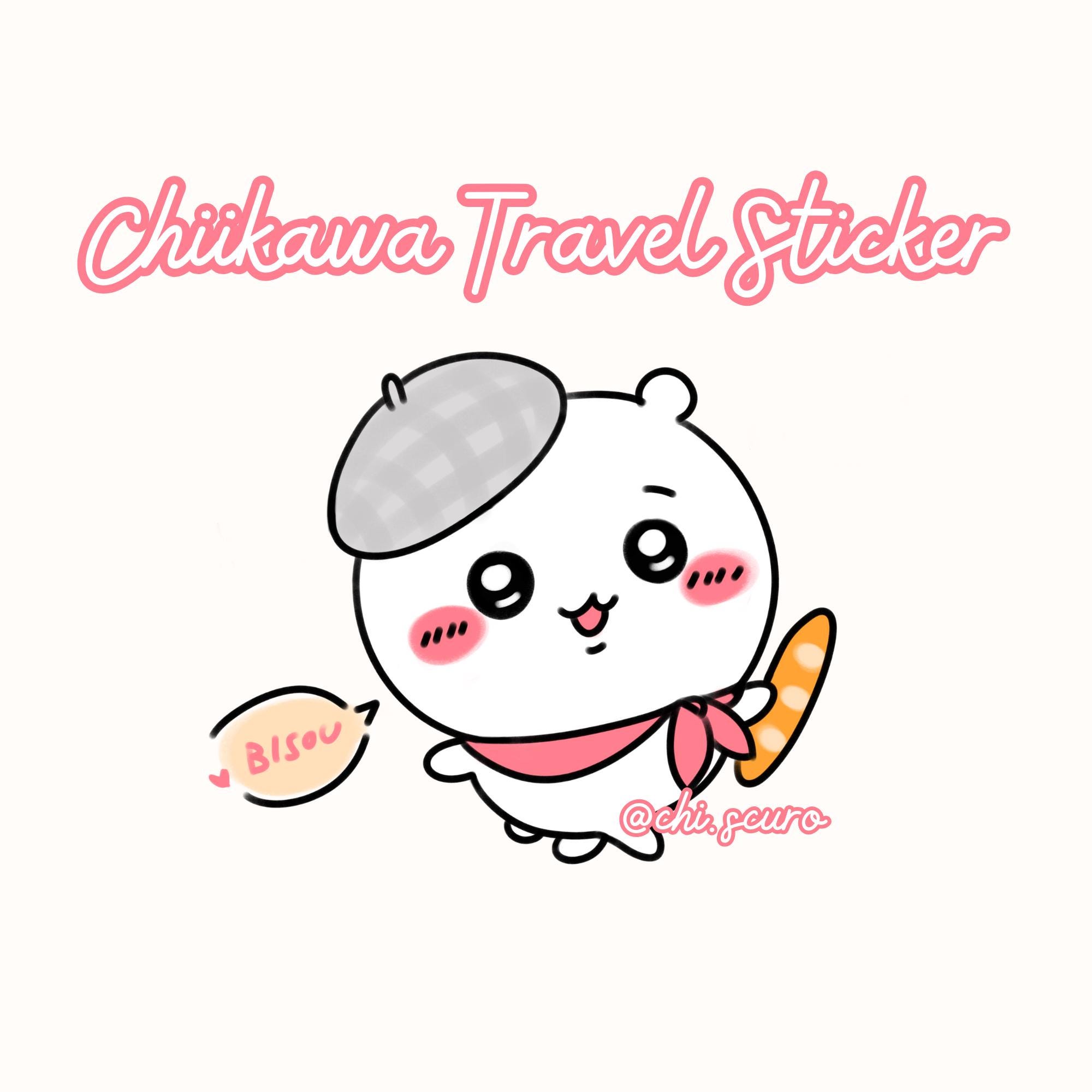 Chiikawa Travel Vinyl Sticker - Etsy