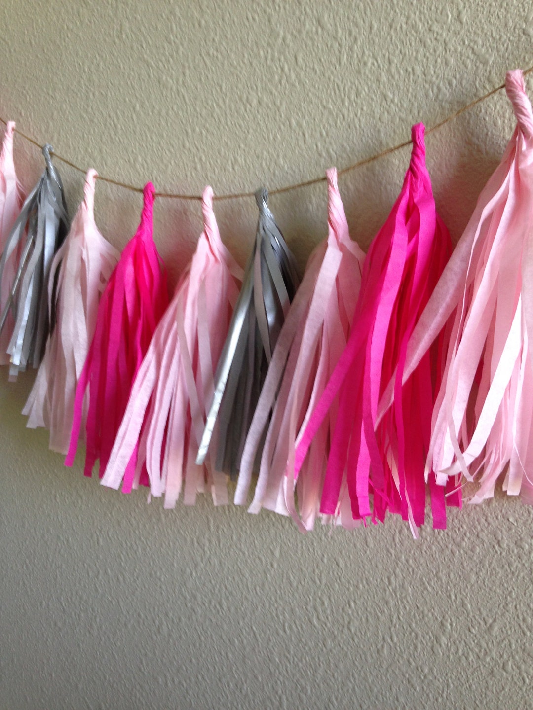 Pink, Silver Tassel Garland / Tassels, Tassle Garland Tissue Paper ...