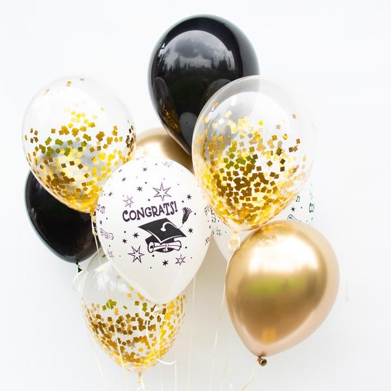 Graduation balloons confetti balloon balloon bouquet | Etsy