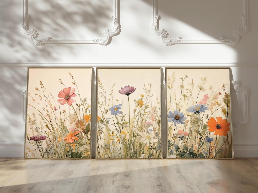 Colorful Wildflower Posters | Watercolor Floral Poster Set of 3 ...