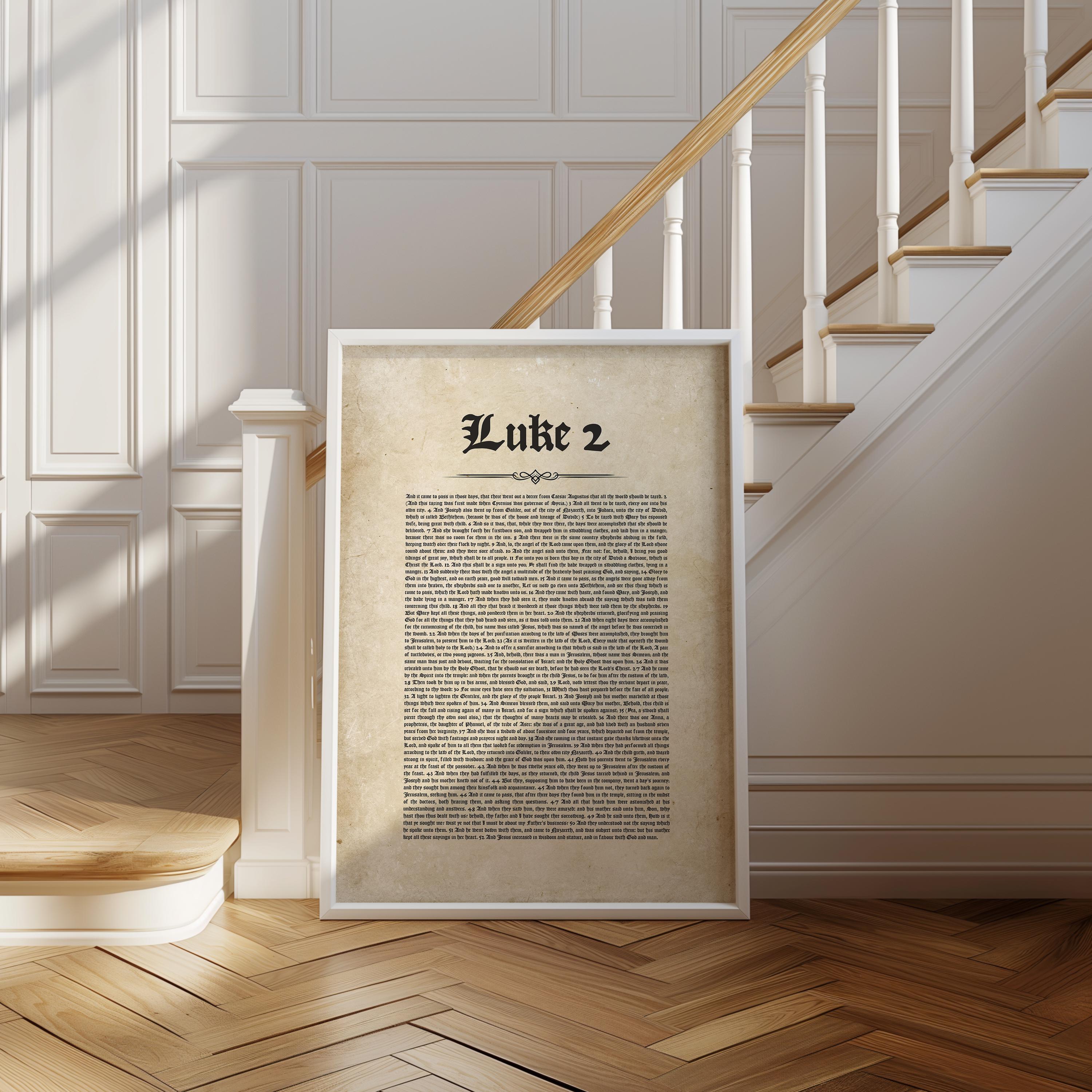 Luke 2 Printable PNG Bible Christmas Story in Original KJV Font Digital ...