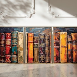 Antique Books Painting | Cozy Reading Nook Art | Book Lovers Gift | Old ...