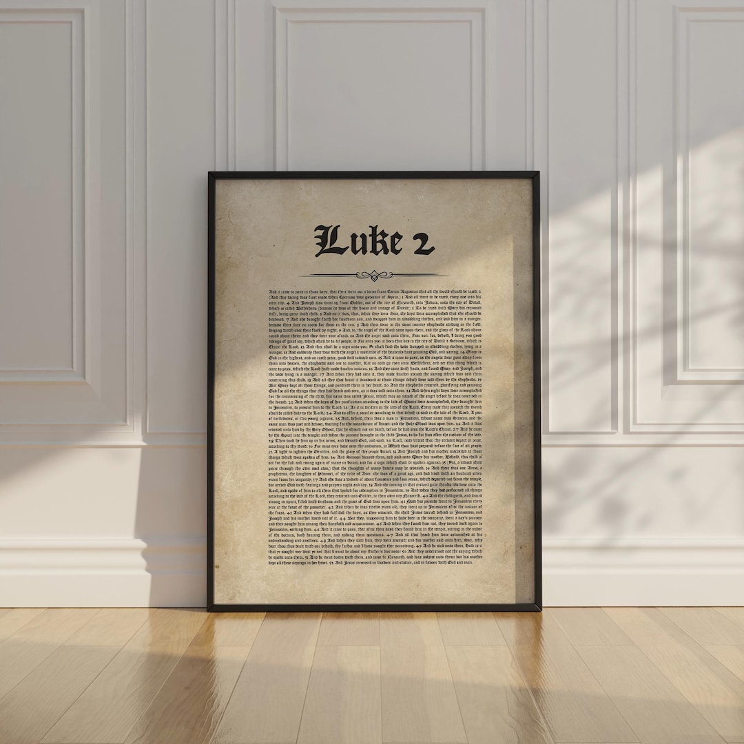 Luke 2 Printable PNG | Bible Christmas Story in Original KJV Font ...