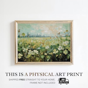 St. Patrick’s Day Clover Field Print | Green Cottagecore Decor ...