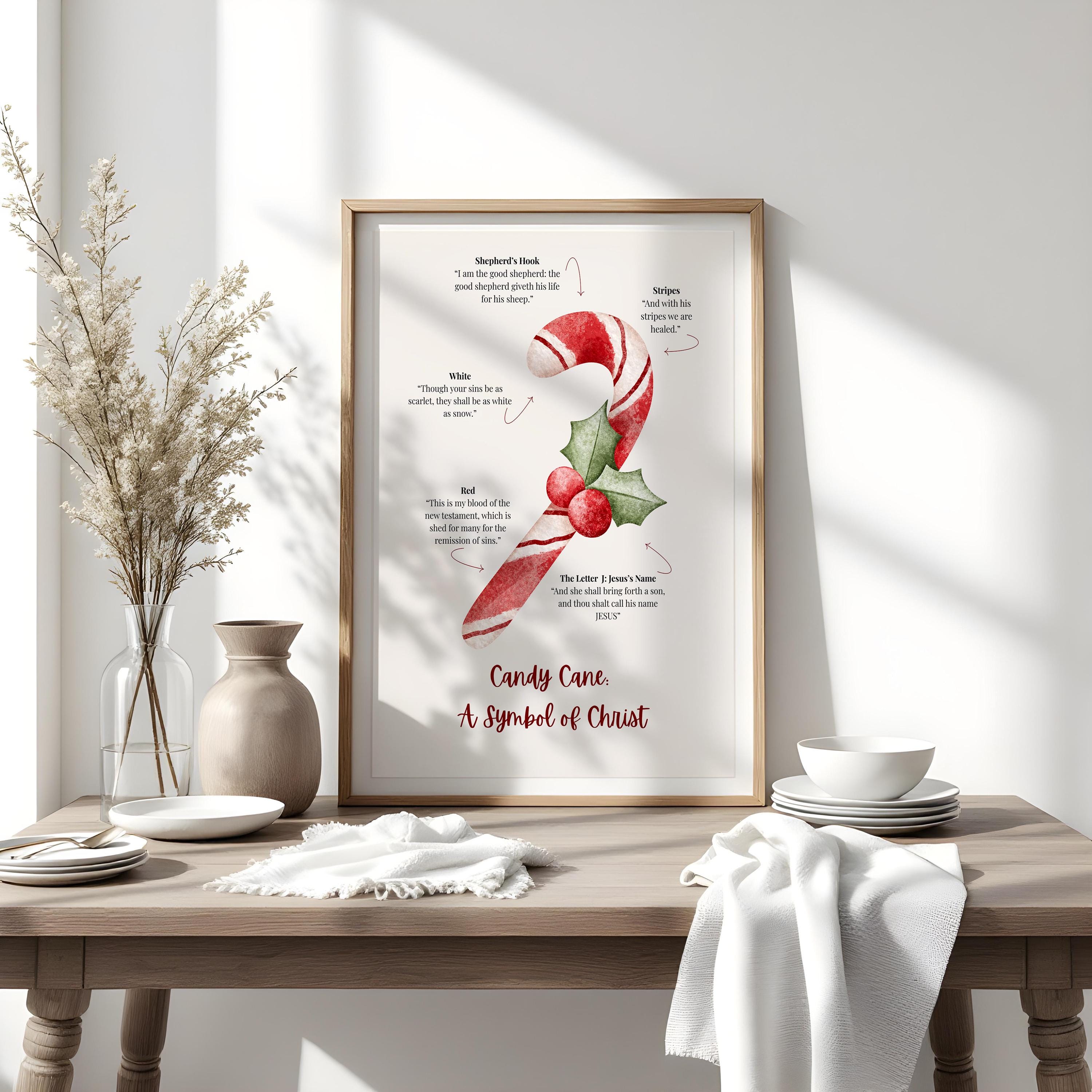 Candy Cane: A Symbol of Christ Wall Art | Christmas Scripture Print ...