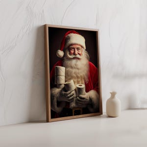 Funny Santa Bathroom Printable | Toilet Humor Art for Christmas | Funny ...