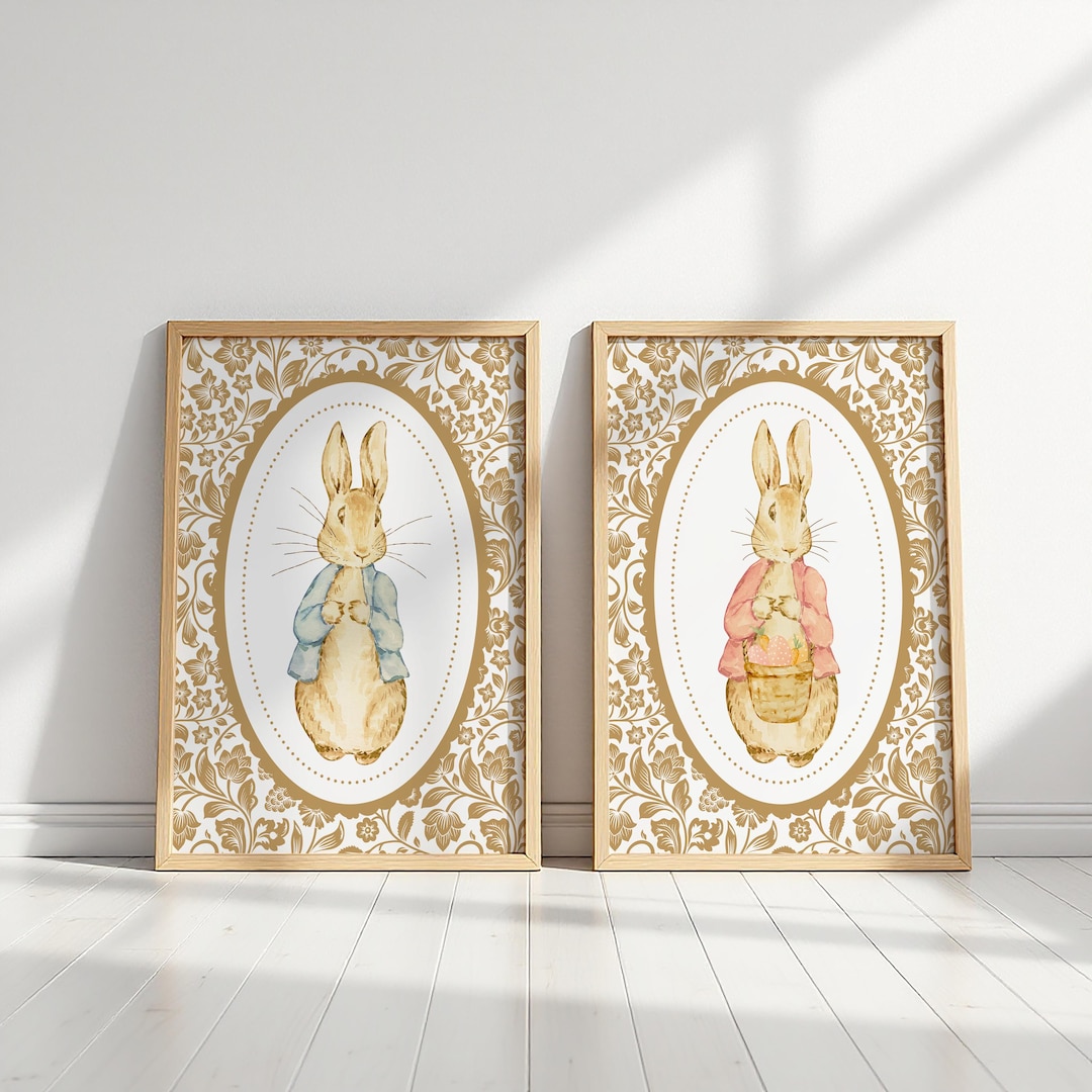 Vintage Peter Rabbit Nursery Art Set of 2 | Vintage Cottagecore ...