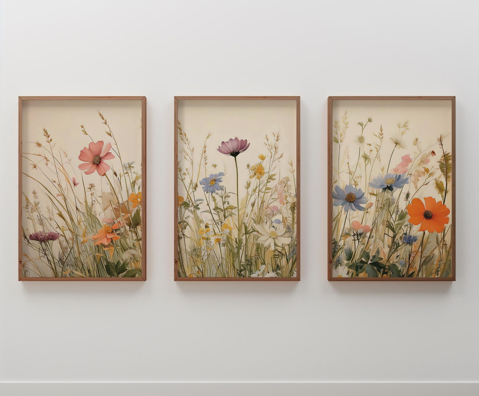 Colorful Wildflower Posters | Watercolor Floral Poster Set of 3 ...