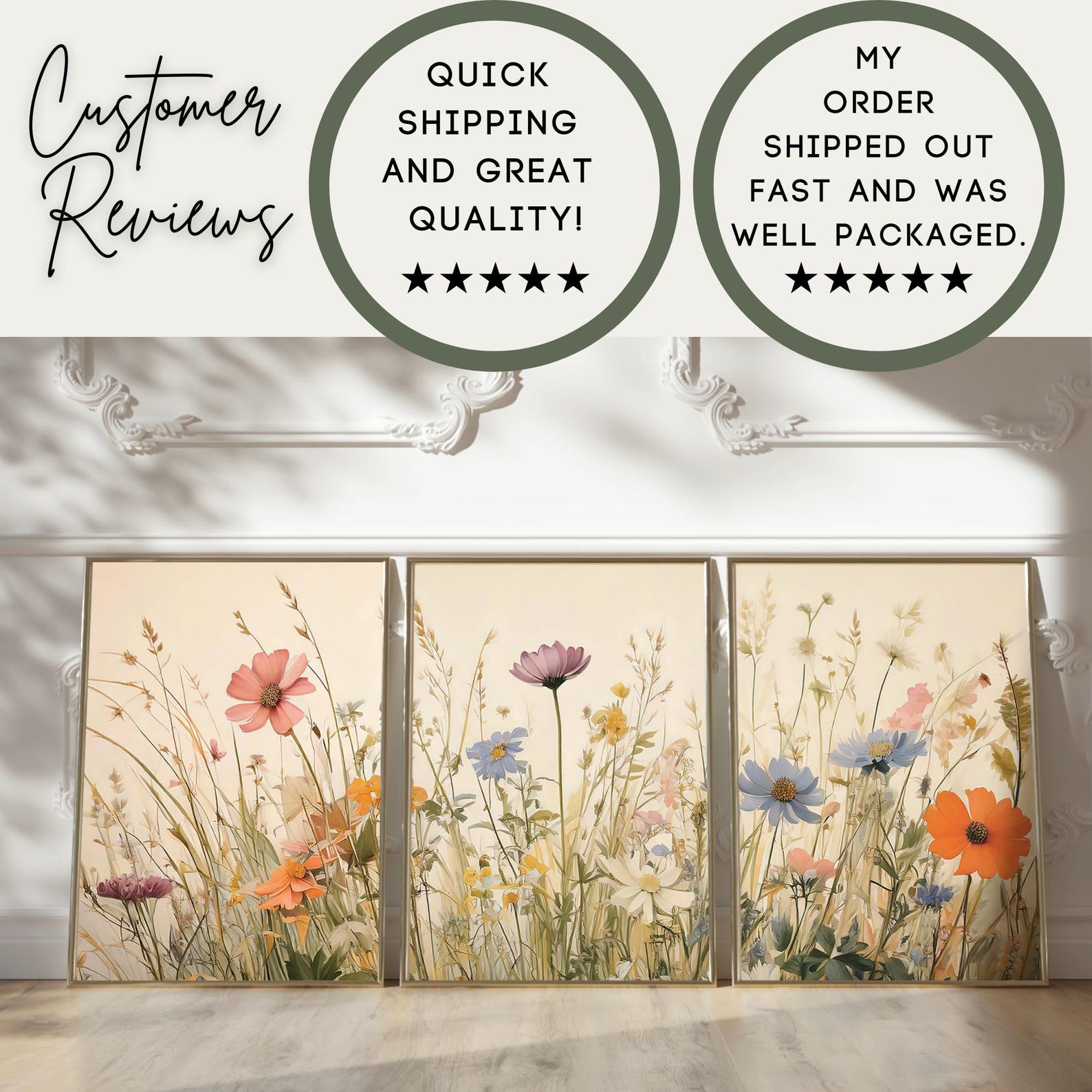 Colorful Wildflower Posters | Watercolor Floral Poster Set of 3 ...
