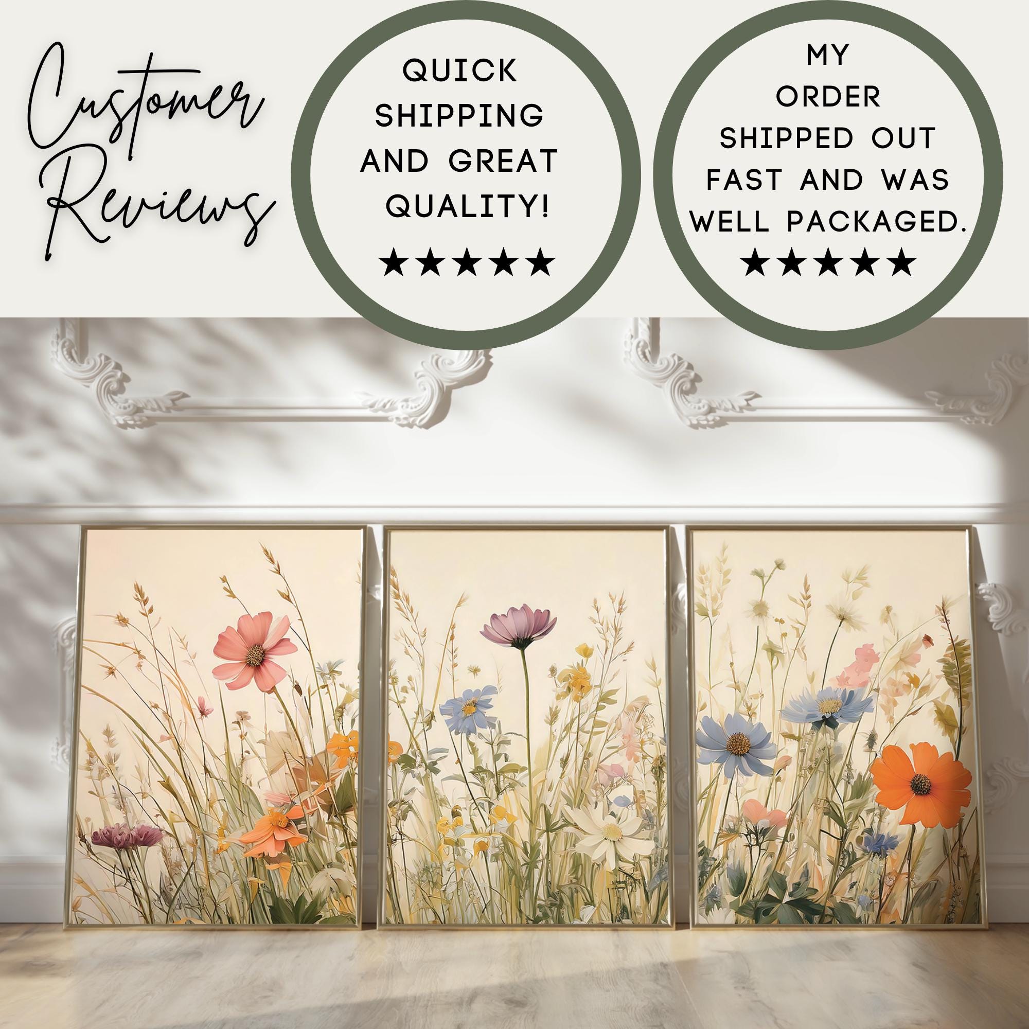 Colorful Wildflower Posters | Watercolor Floral Poster Set of 3 ...