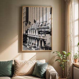 Black-and-white Wall Street Poster | Stock Trader Gift | Wall Street ...