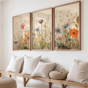 Colorful Wildflower Posters | Watercolor Floral Poster Set of 3 ...