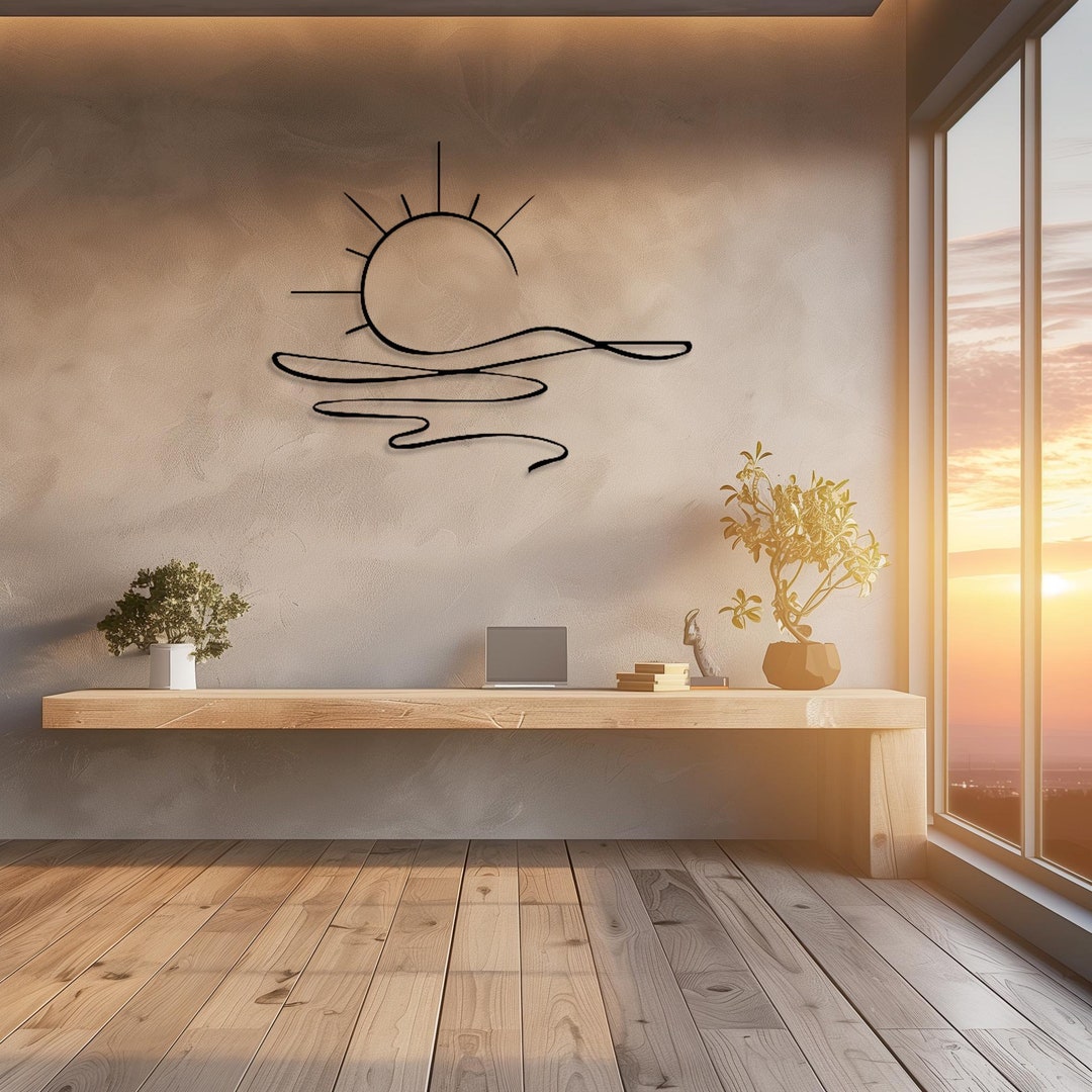 Decorative Sun Metal Wall Art • Sun Sculpture Steel Sign • Sunrise Wall ...