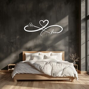 Personalized Family Name Metal Wall Art Custom Infinity Love Steel Wall ...