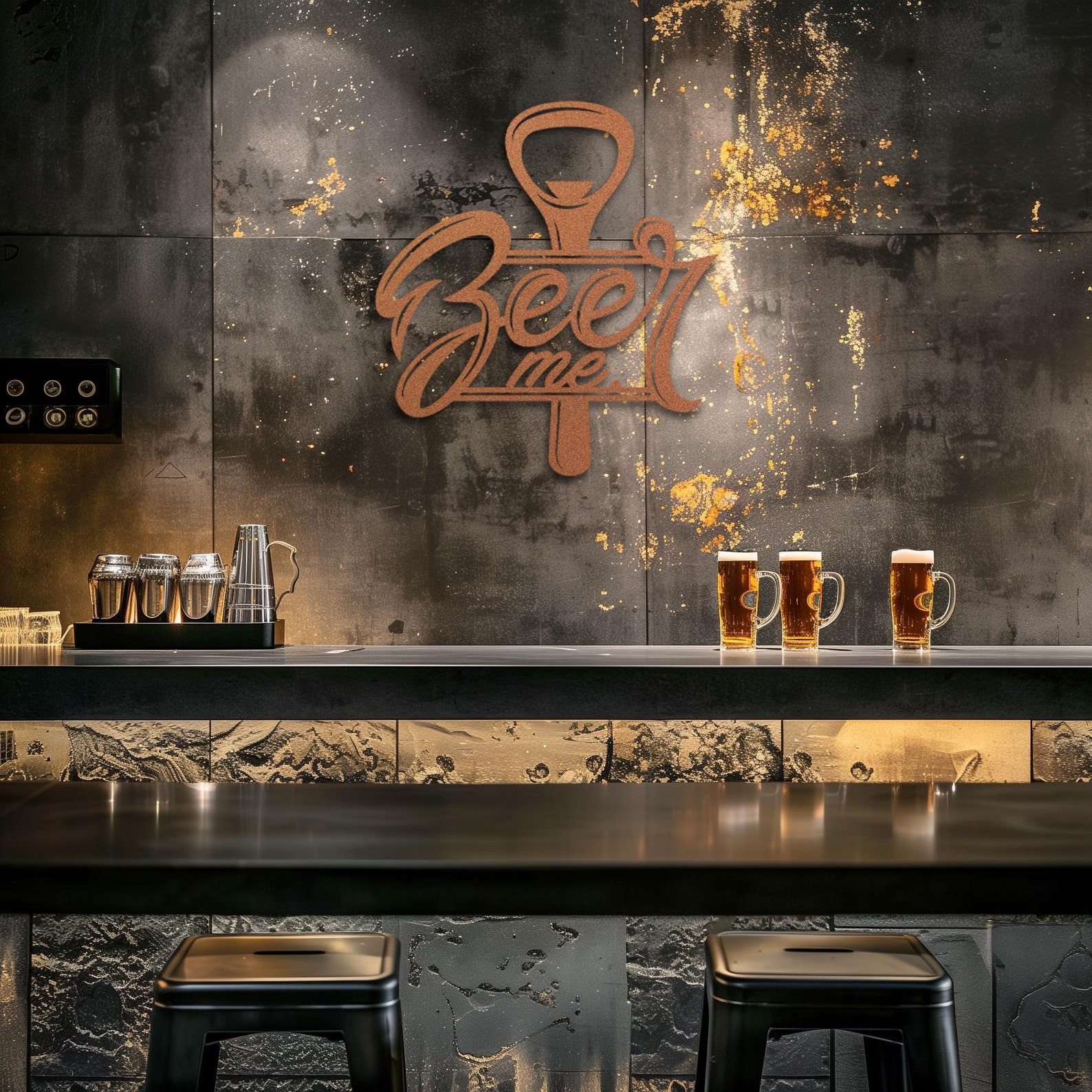 Personalized Beer Me Metal Wall Art • Custom Bar Pub Steel Wall Sign ...