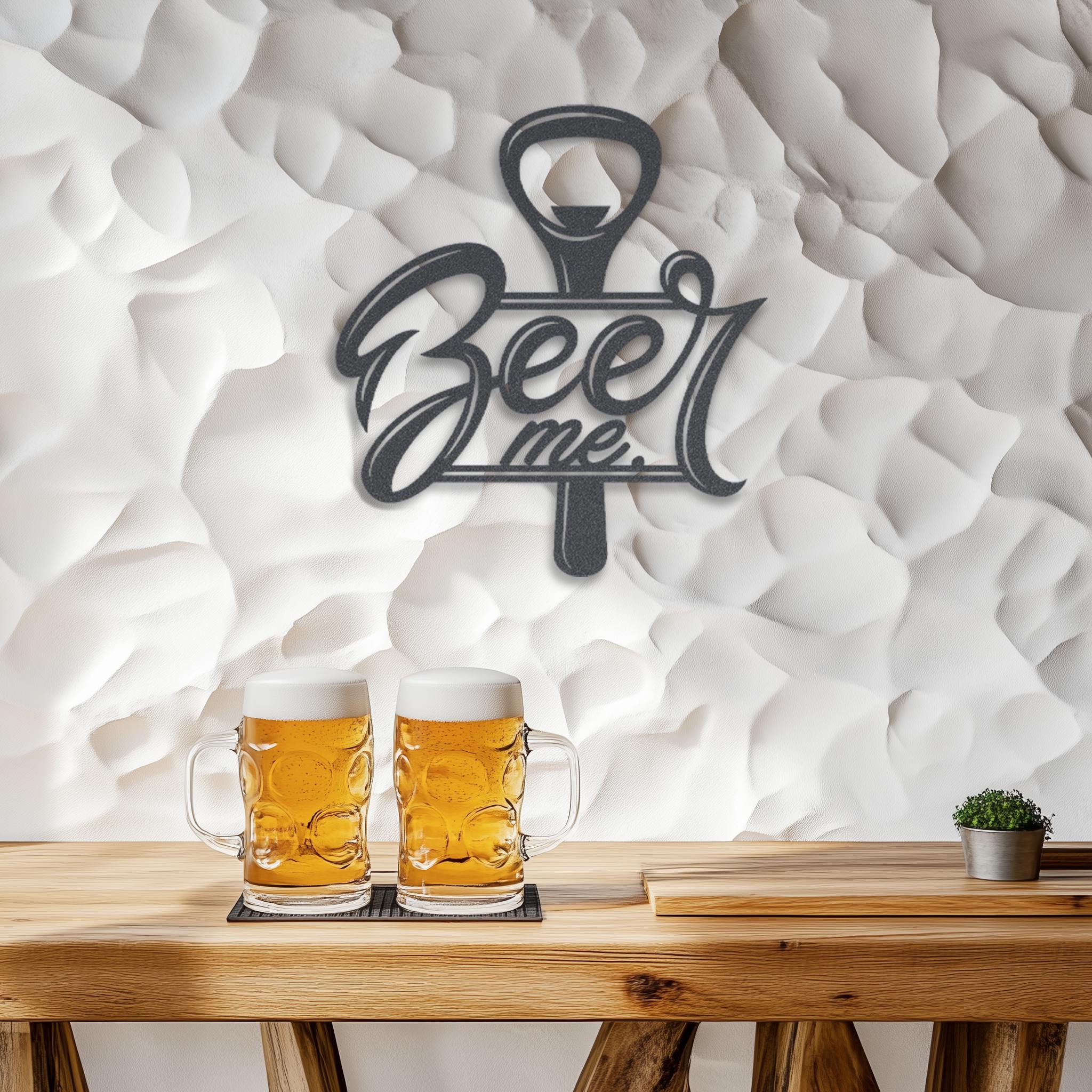 Personalized Beer Me Metal Wall Art • Custom Bar Pub Steel Wall Sign ...