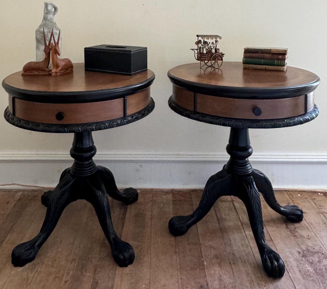 Beautifully Refinished Round End Tables - Etsy