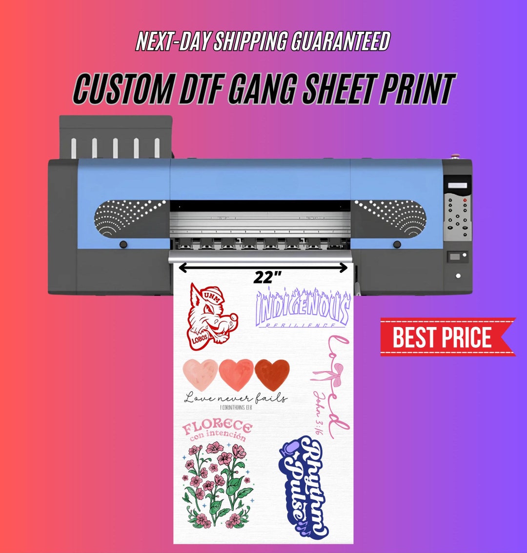 Custom DTF Gang Sheet, Custom DTF Transfers, Wholesale Gang Sheet, Full ...