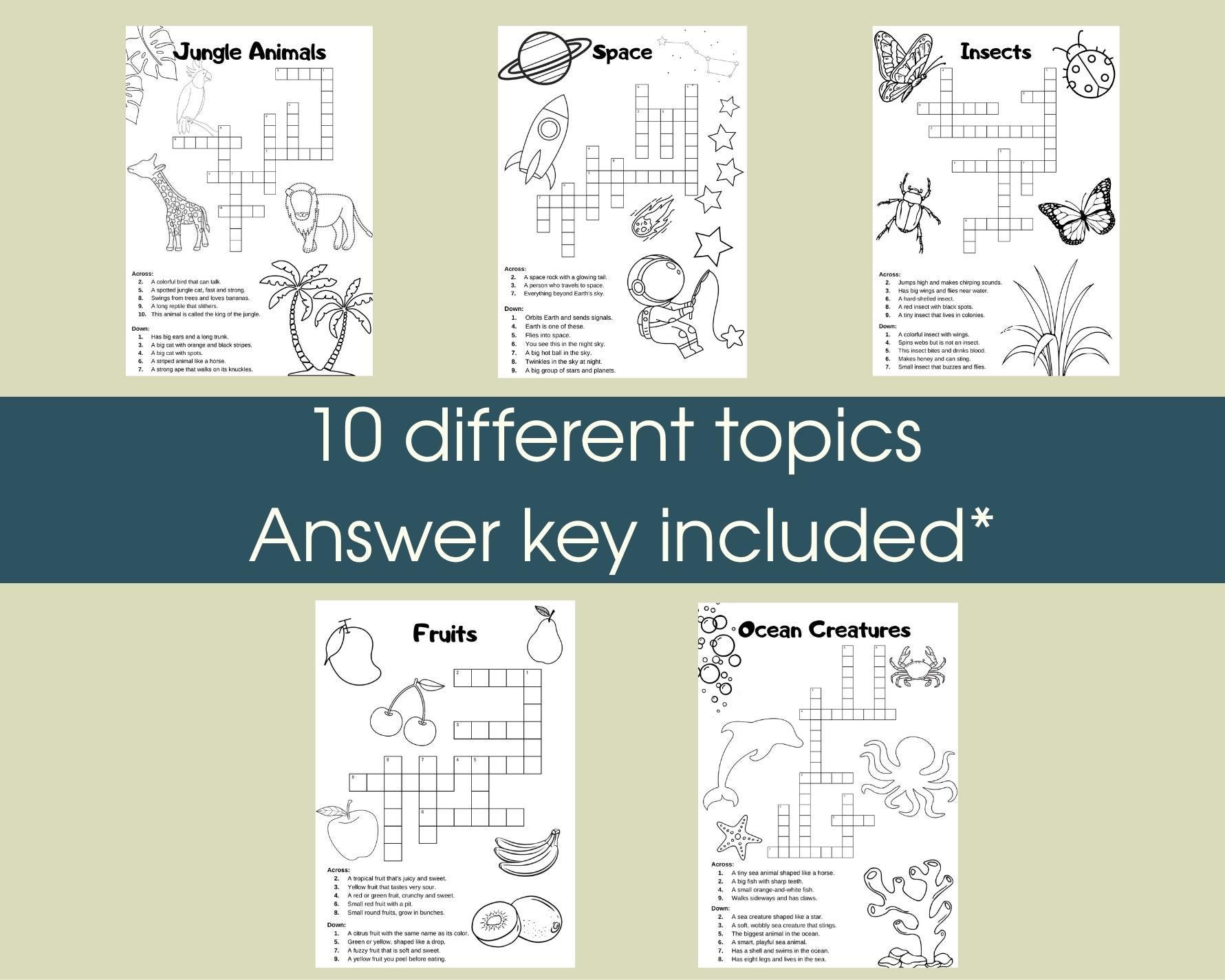 Printable Crosswords for Children | Activity Pages for Kids ...