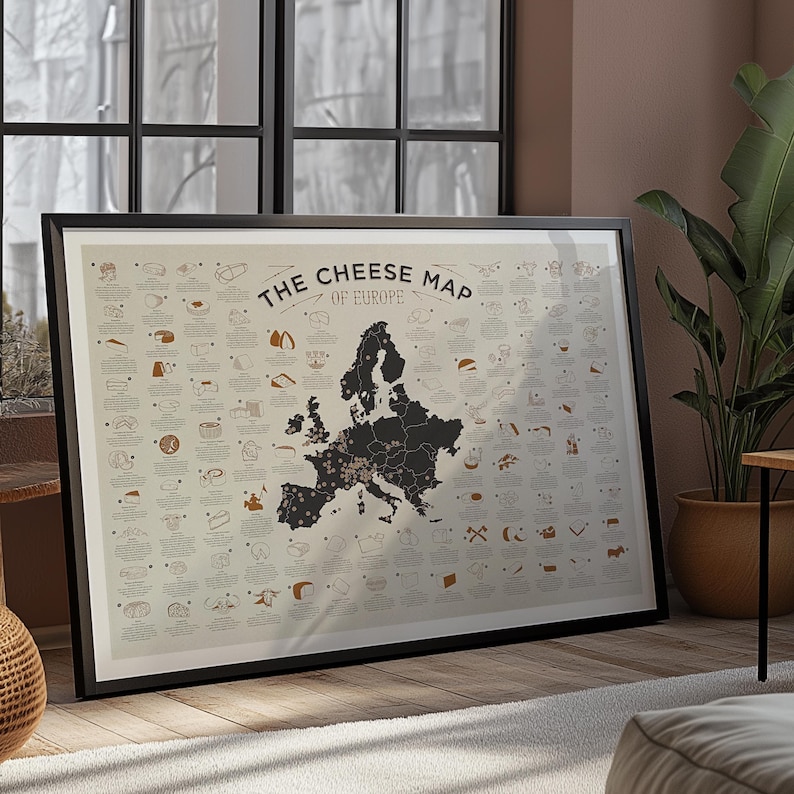 The Cheese Map of Europe - Etsy