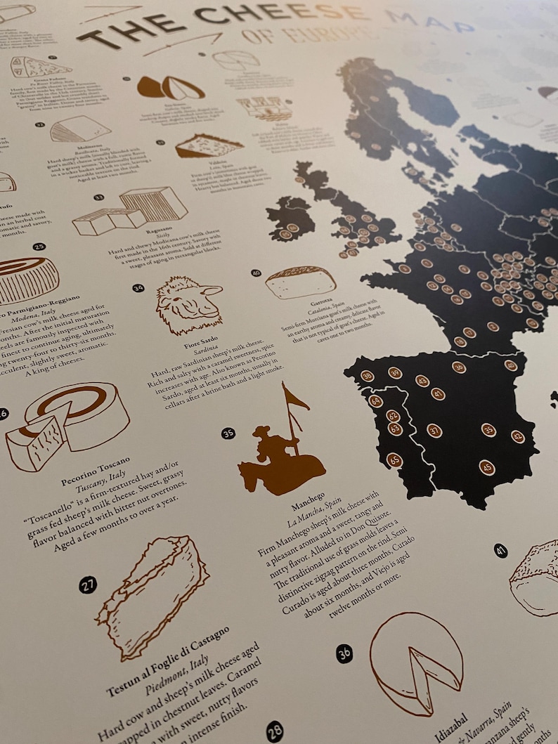 The Cheese Map of Europe - Etsy