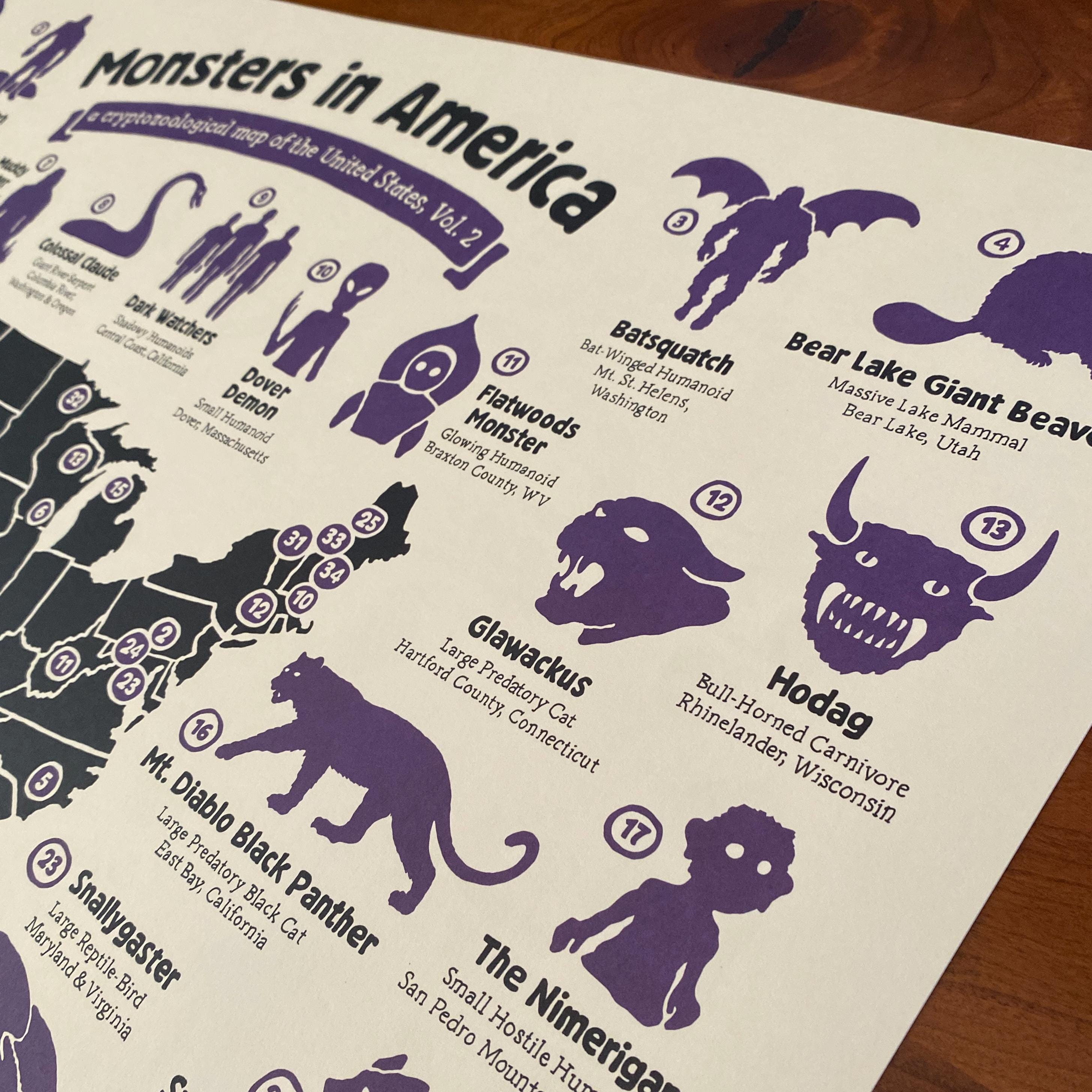 Monsters in America: A Cryptozoological Map of the United States Vol. 2 ...