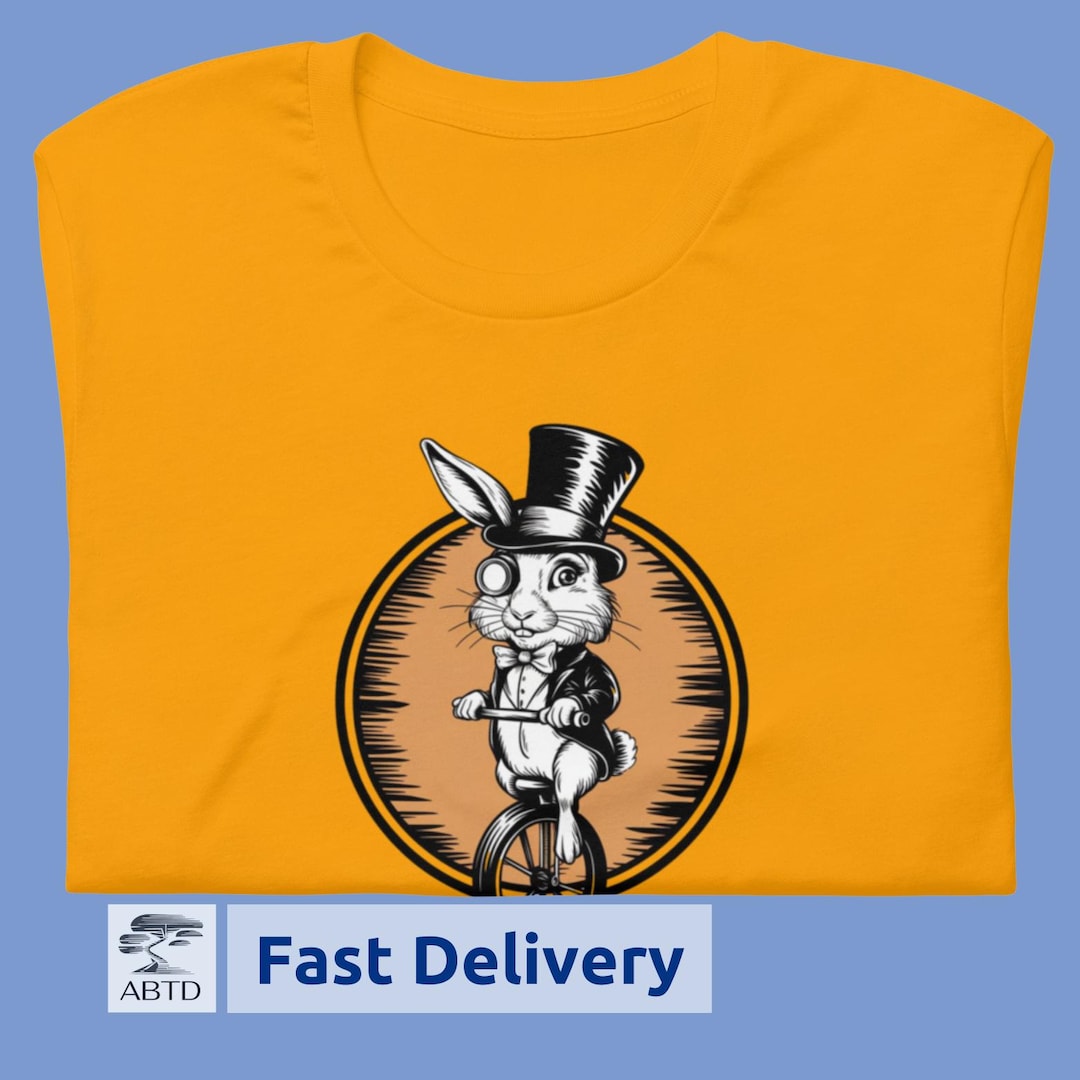 Victorian Bunny Unicycle T-shirt Steampunk Rabbit in Top Hat - Etsy