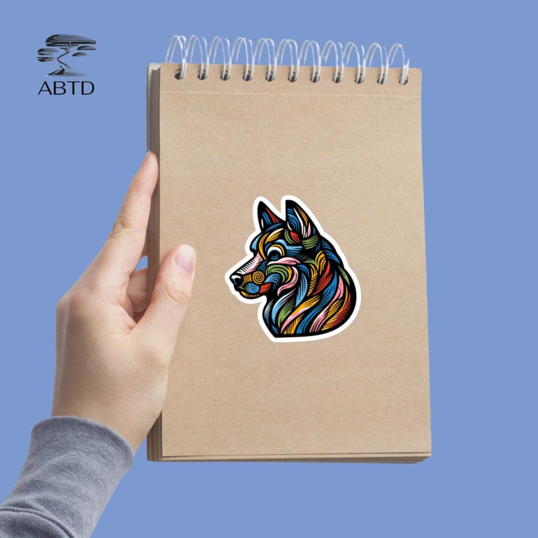 Dog Sticker Gift Idea Vinyl Sticker Multi Colout Sticker Graphic Dog ...