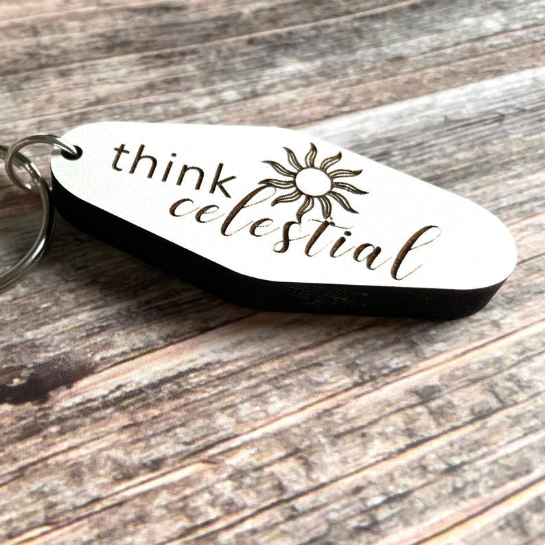 Think Celestial Keychain Gift, Lds Quote Gift, Keychain for Christian ...