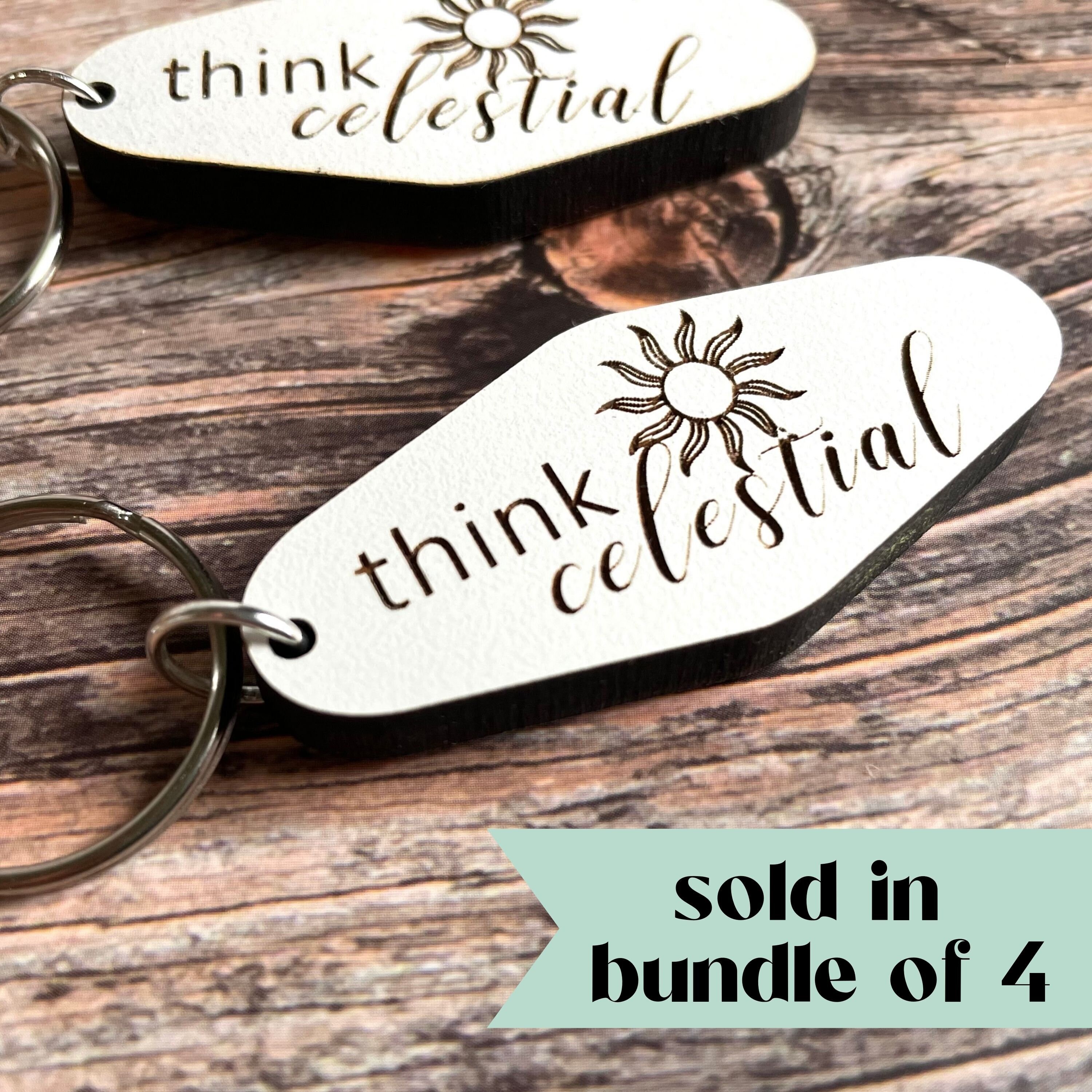 Think Celestial Keychain Gift, Lds Quote Gift, Keychain for Christian ...