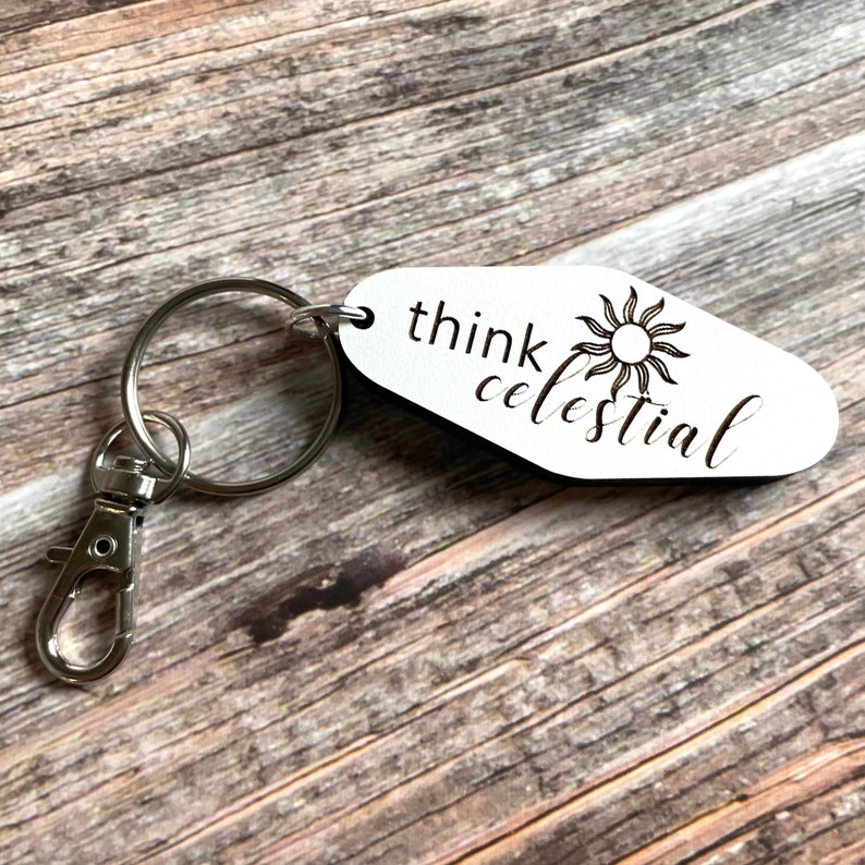 Think Celestial Keychain Gift, Lds Quote Gift, Keychain for Christian ...