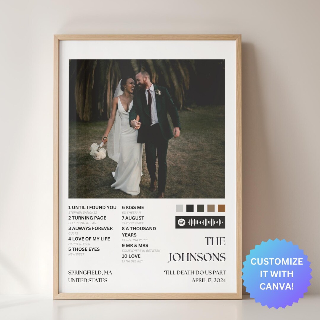Valentine’s Day Custom Playlist Poster - Personalized Wedding Gift for ...