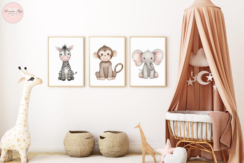 Cute Safari Animals Clipart, Baby Safari Animals Png, Jungle Animals ...