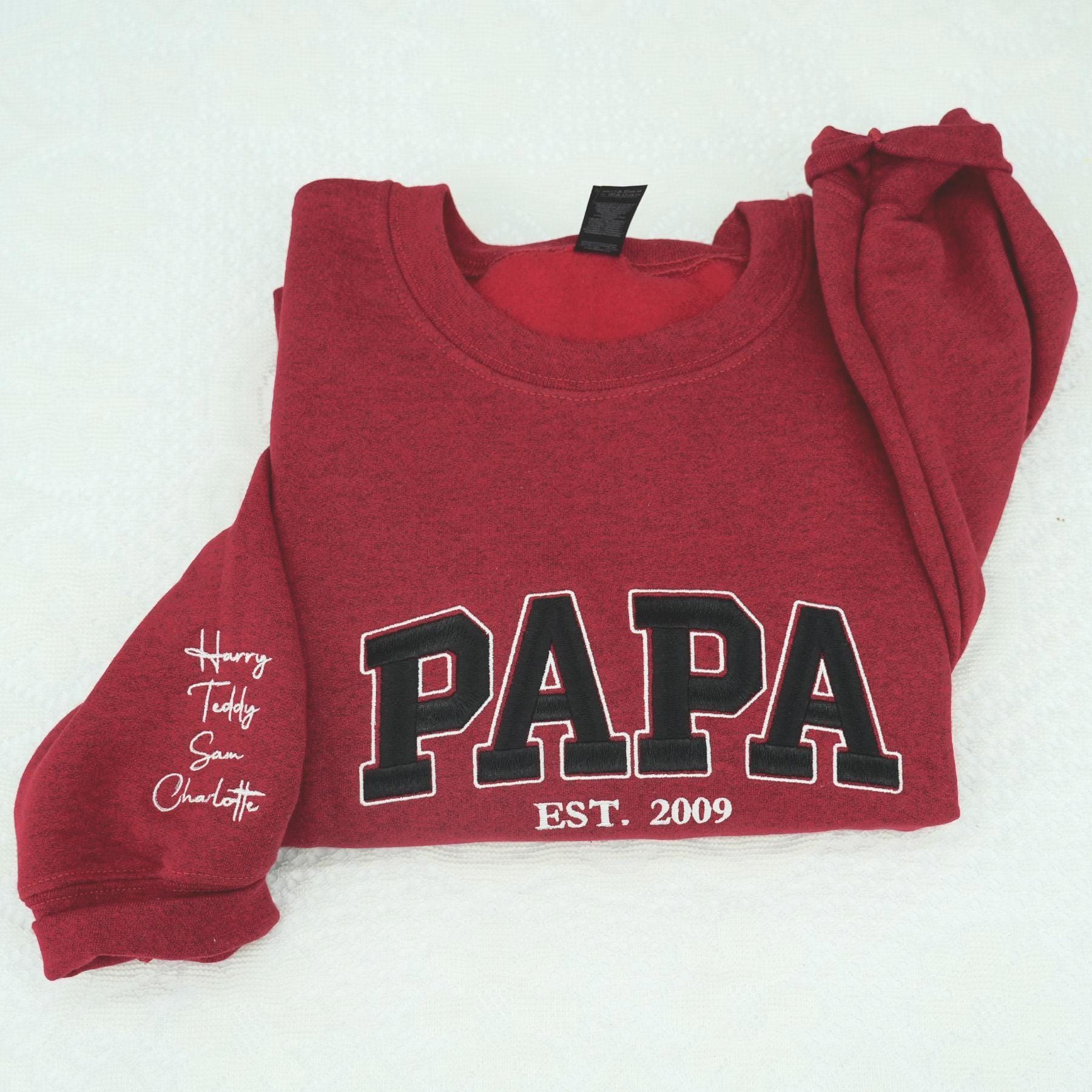 Custom PAPA Sweatshirt With Kids Names & Year – Personalized ...