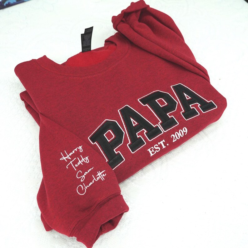 Custom PAPA Sweatshirt With Kids Names & Year – Personalized ...