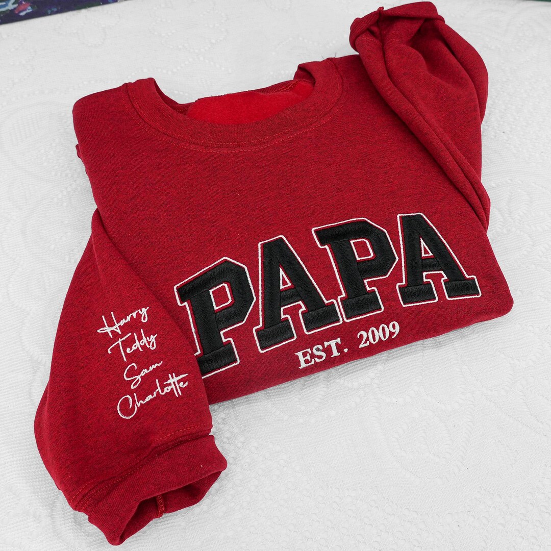 Custom PAPA Sweatshirt With Kids Names & Year – Personalized ...