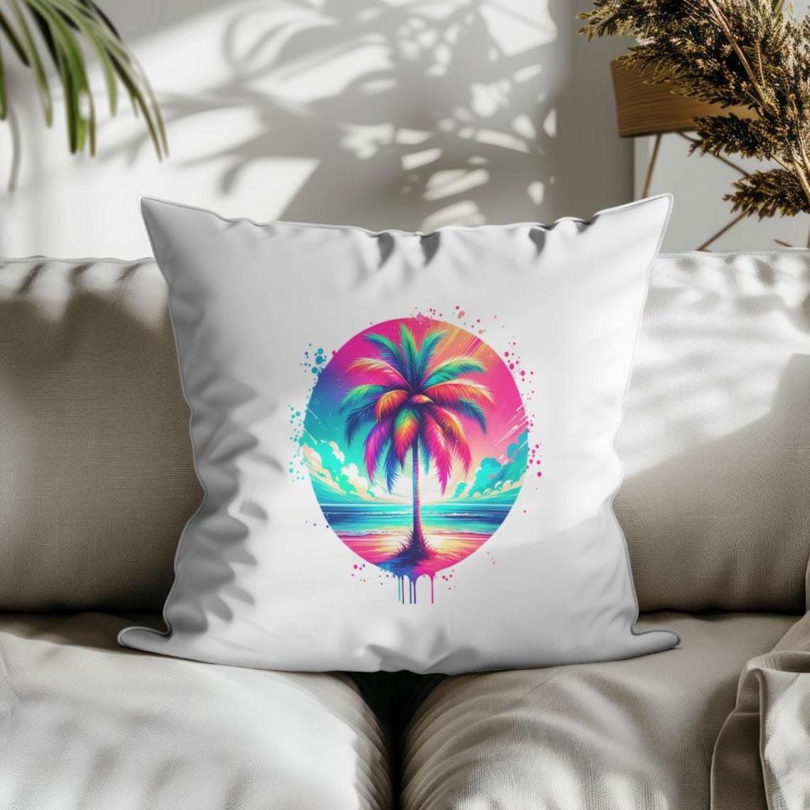 Colorful Clipart PNG, Tropical Palmtree Png, Sublimation Design, Summer Neon Digital Image ...