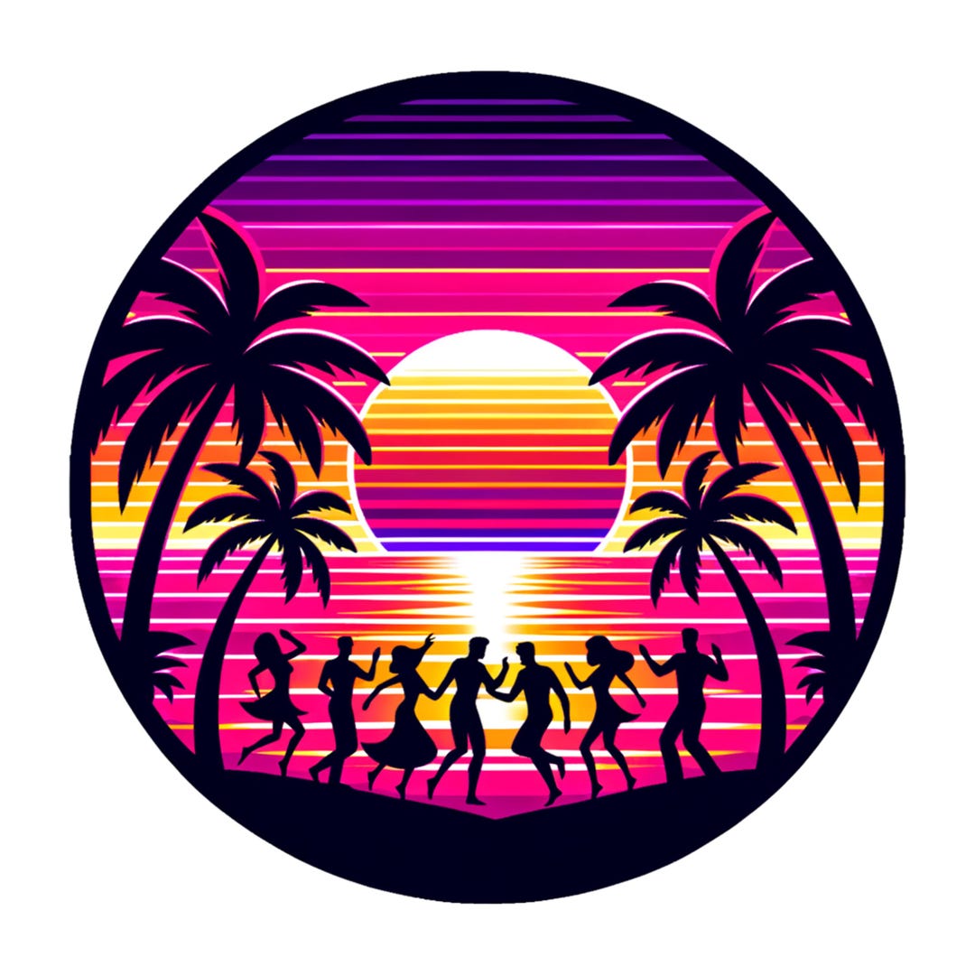 Beautiful Neon Beach Party PNG, Sublimation Design, Colorful Clipart ...