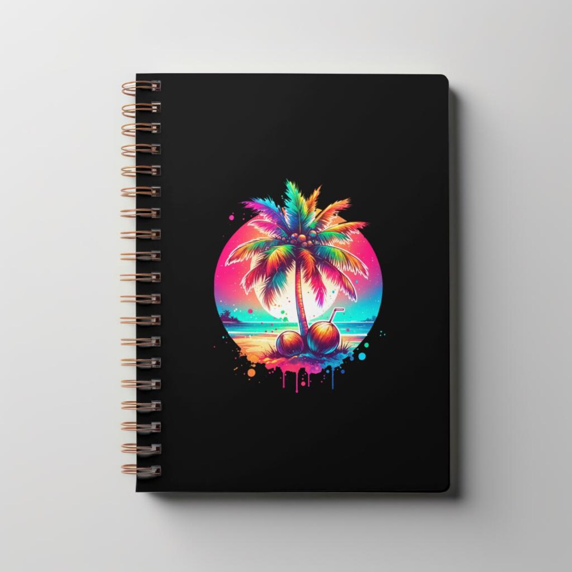 Neon Coconut Palm Tree PNG: Summer Beach Clipart (digital Download) - Etsy