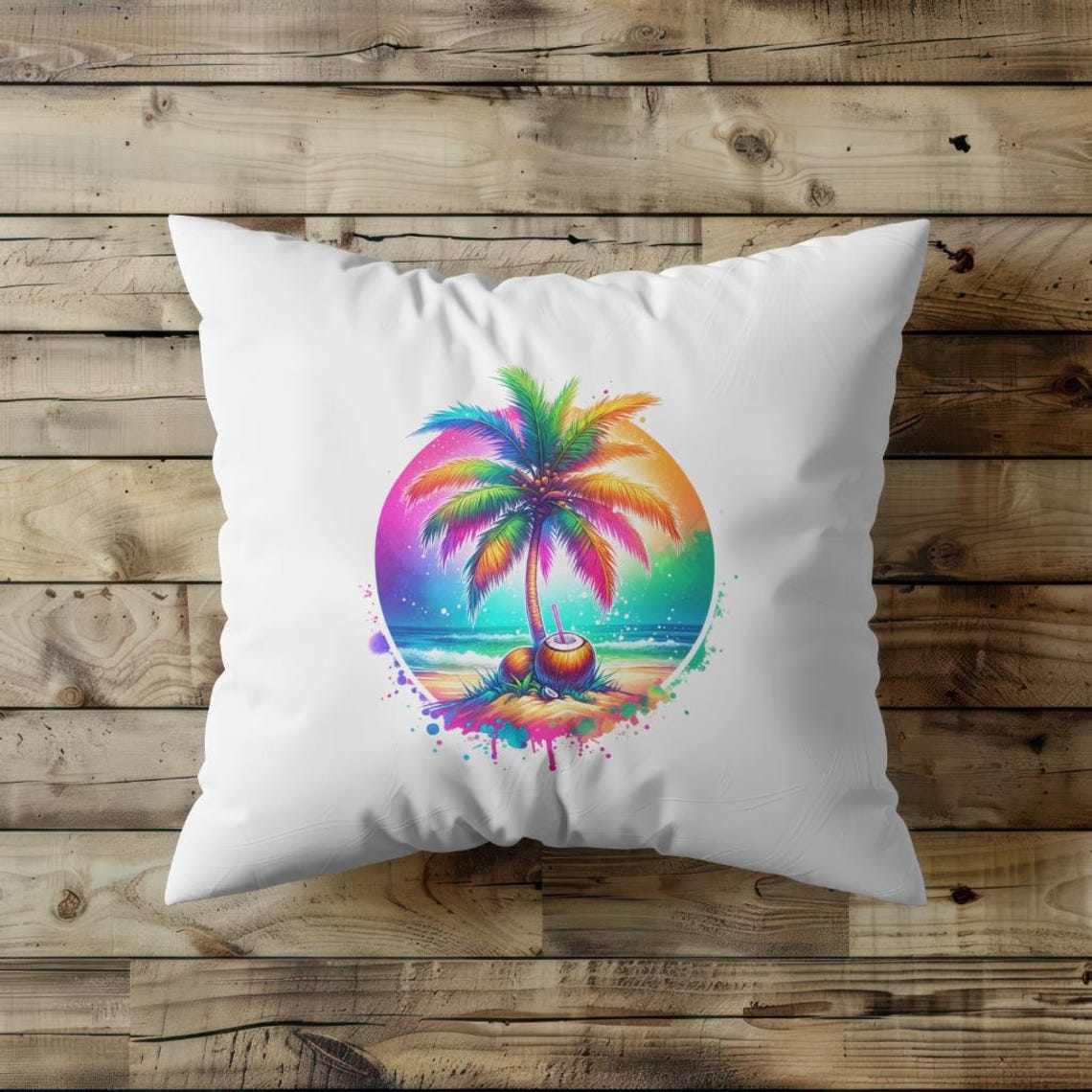 Palmtree Vibe Png, Sublimation Design, Colorful Summer Clip Art, Coconut Digital Image, Tropical ...