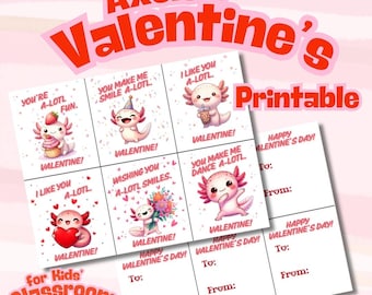Axolotl Valentine Cards PRINTABLE - Etsy