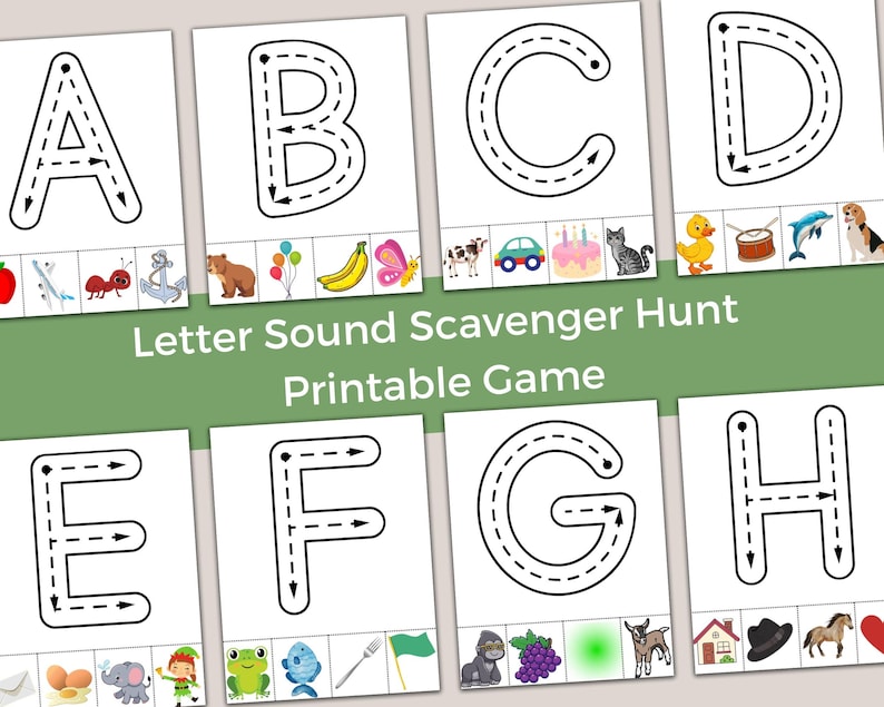 First Letter Sounds Scavenger Hunt, Preschool Phonics Fun, Phonemic ...