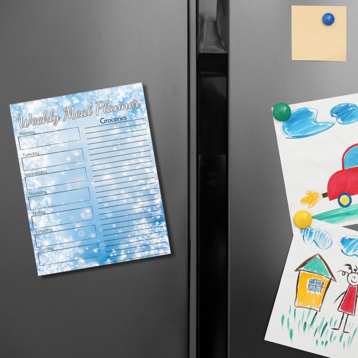 Winter Theme Meal Planner Printable, Weekly Meal Planner and Grocery ...