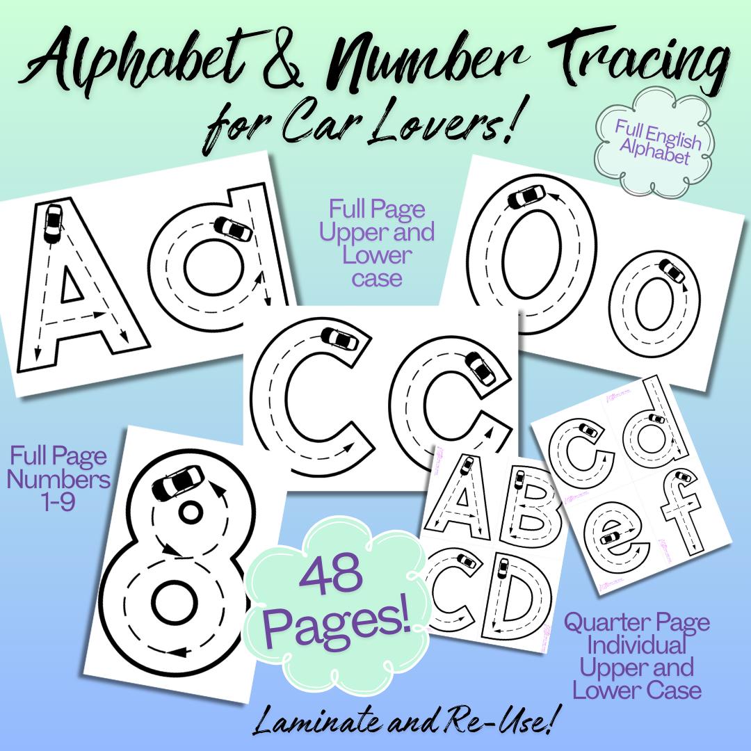 Car Themed Alphabet and Number Printables for Toddlers and Preschoolers ...