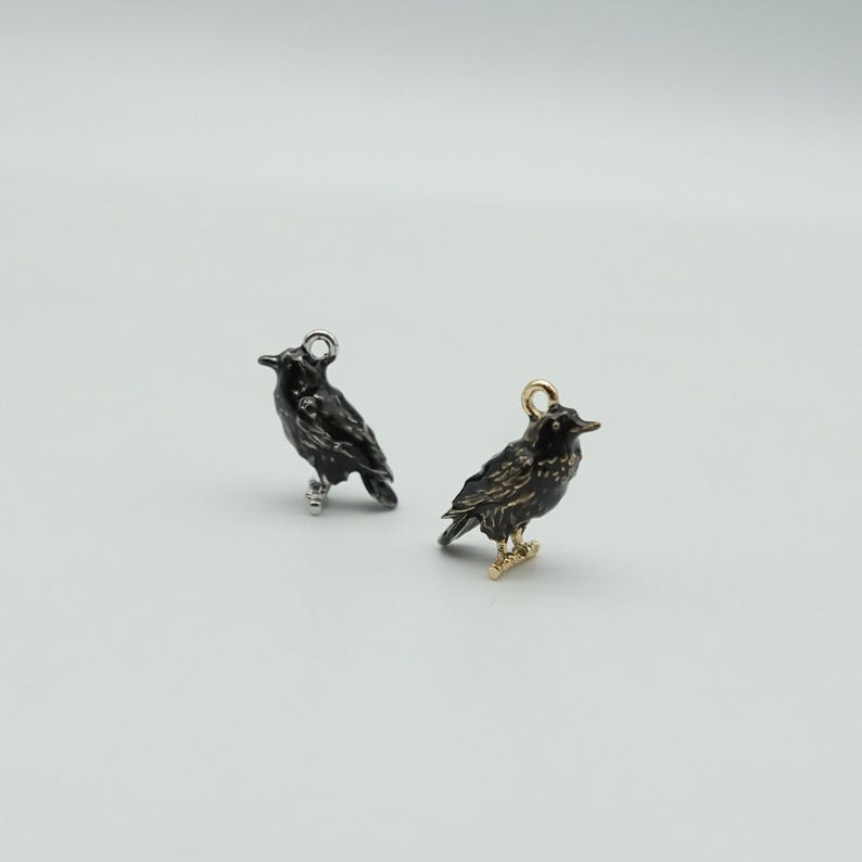 Raven Pendant Charm – Gothic DIY Jewelry Component, Symbol of Wisdom ...