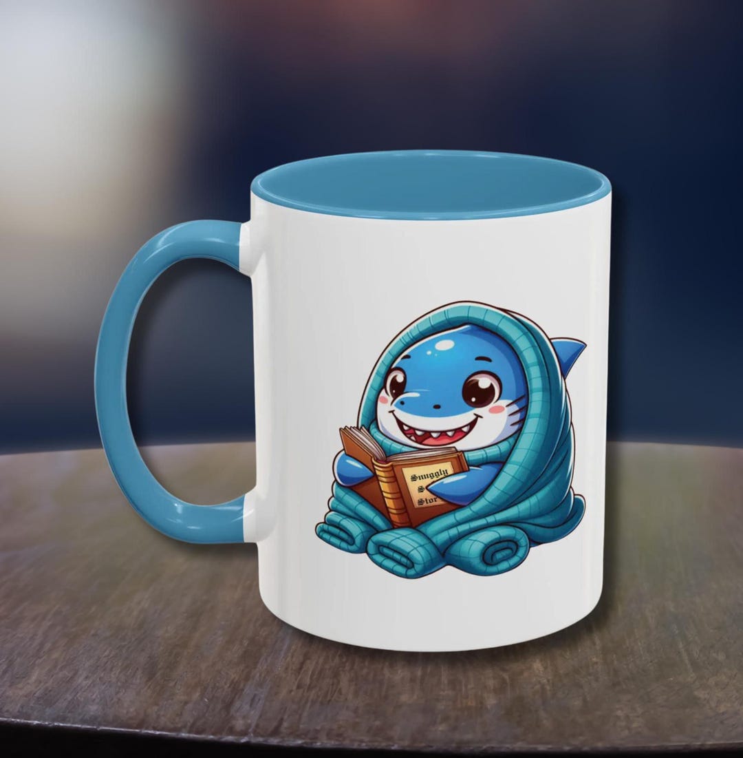 Shark Mug, Ceramic Shark Coffee Cup, Watercolor Shark Cup, Shark Gift ...